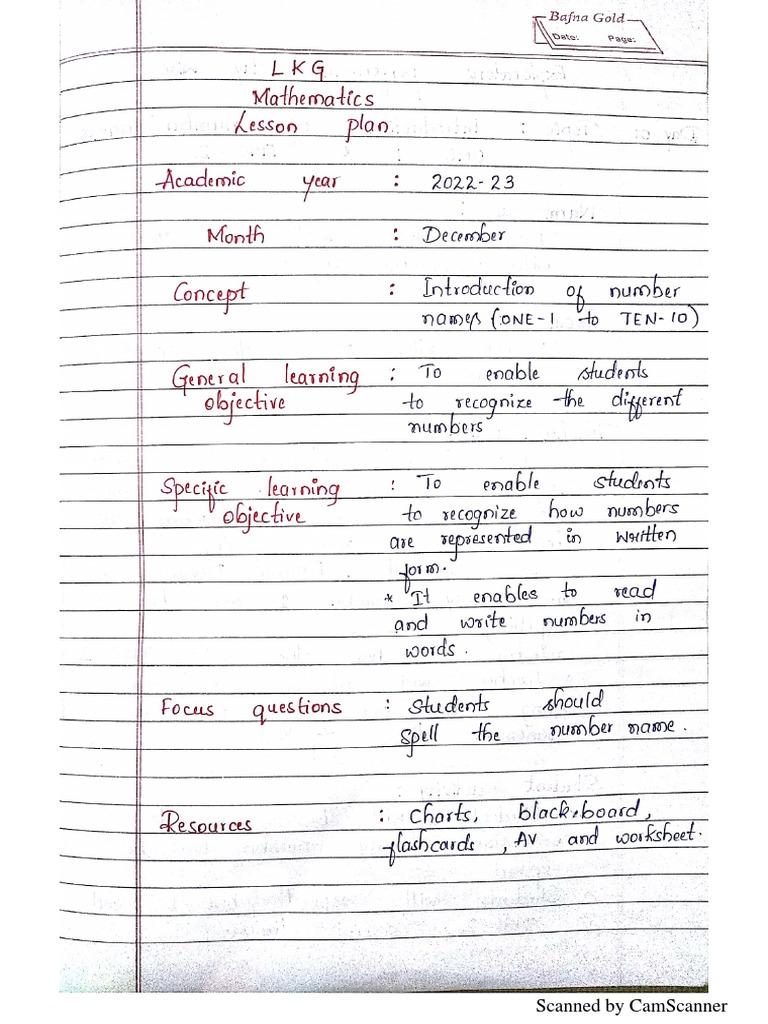LKG and UKG Lesson Plans Overview | PDF