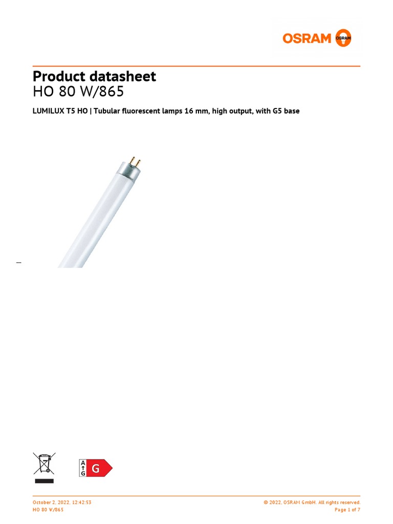 ZMP 60211 Ho 80 W 865 | PDF | Light | Electrical Engineering