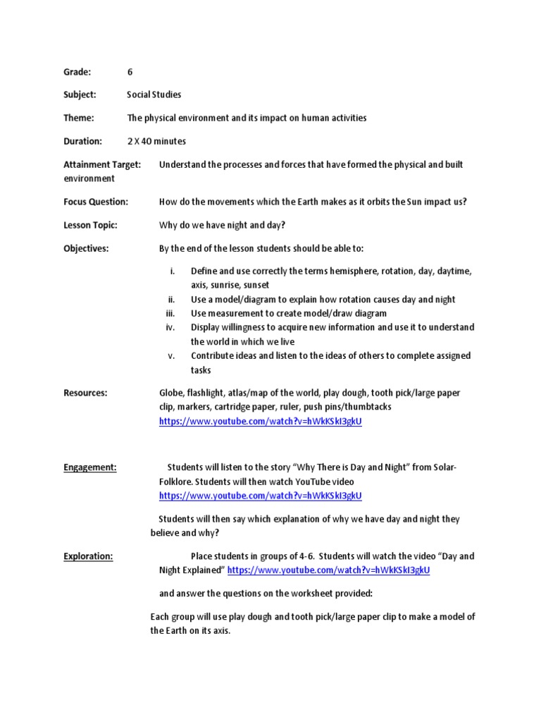 Grade 6 Social Studies Lesson | PDF