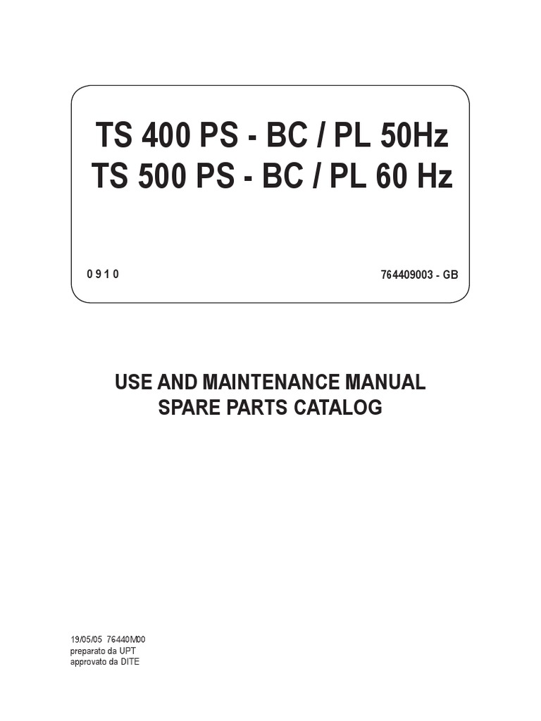Mosa Generator Ts400 Model | PDF