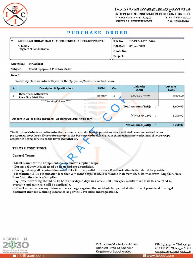 Eqp - PO - No - IIC-EPO-2023-0404 - ABDULLAH MUHAMMAD AL-MEER GENERAL ...