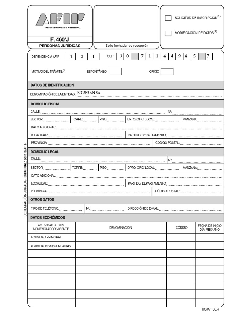 Inscripción y Datos de Personas Jurídicas | PDF | Business | Economias