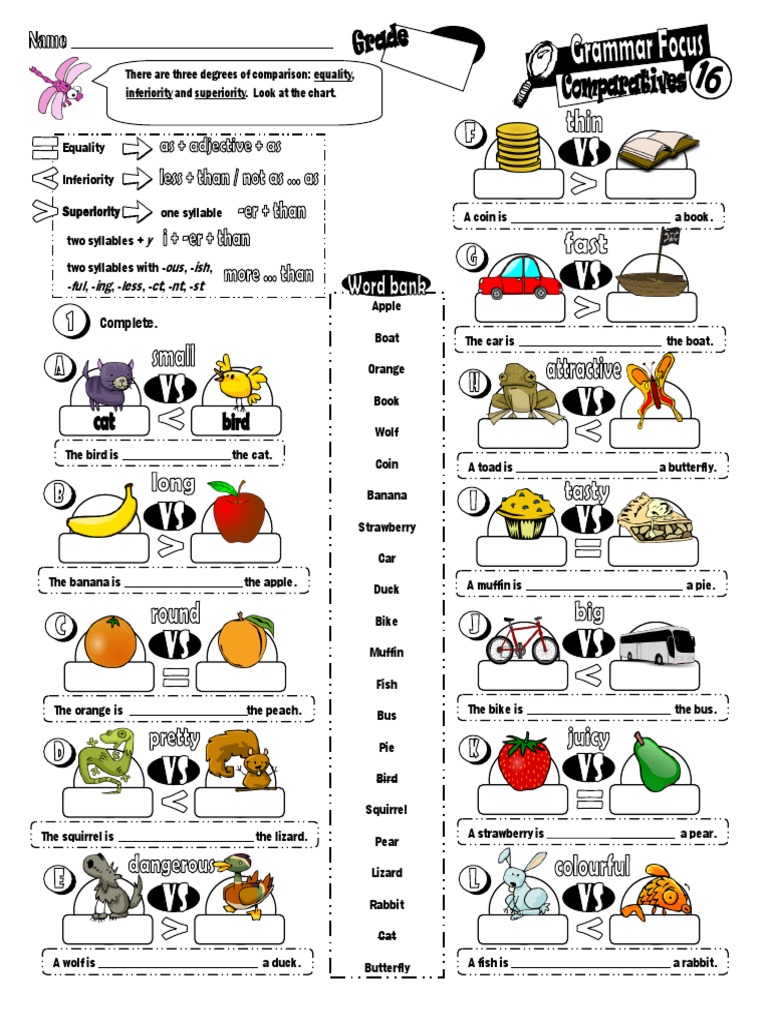 Comparatives: Equality & Inferiority Exercises | PDF