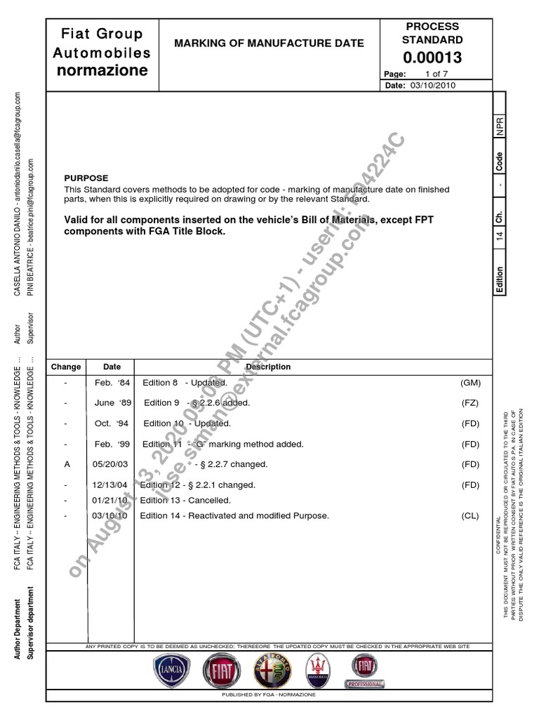 Manufacture Date Marking Standards | PDF