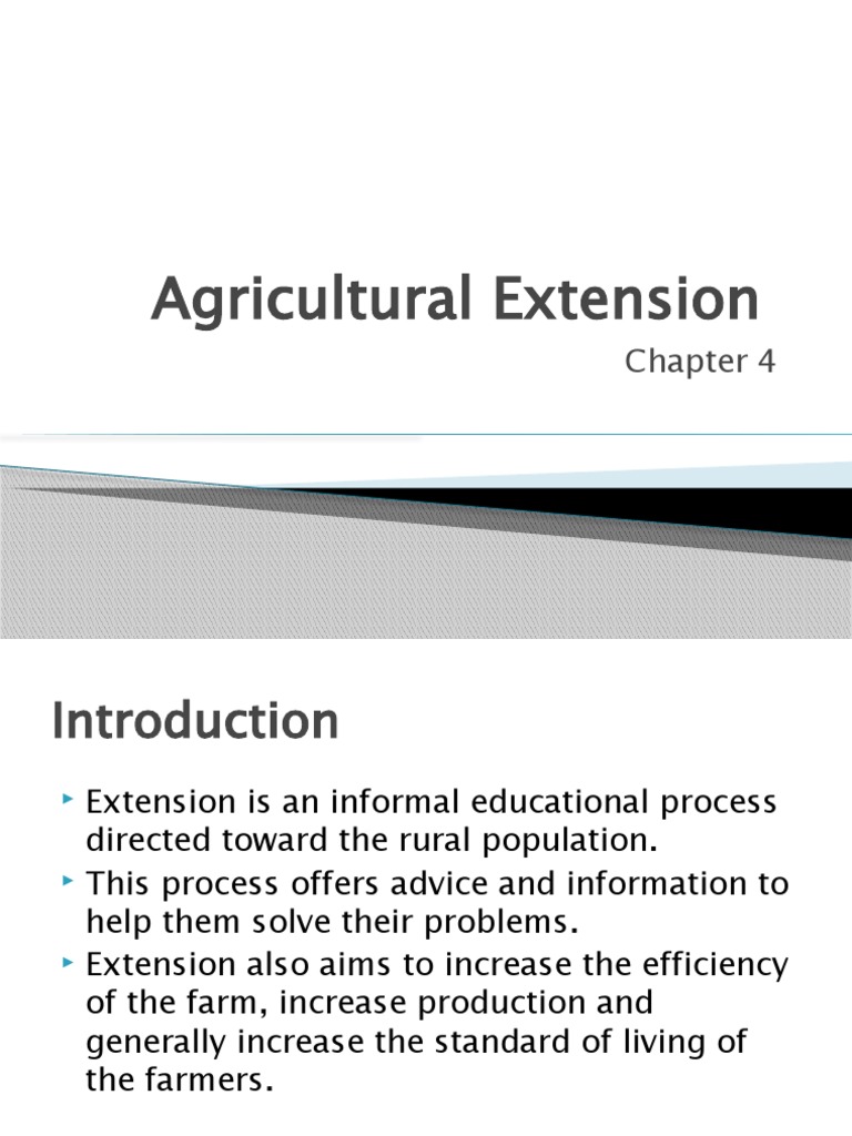 Chapter 4 Agricultural Extension | PDF | Agriculture | Understanding
