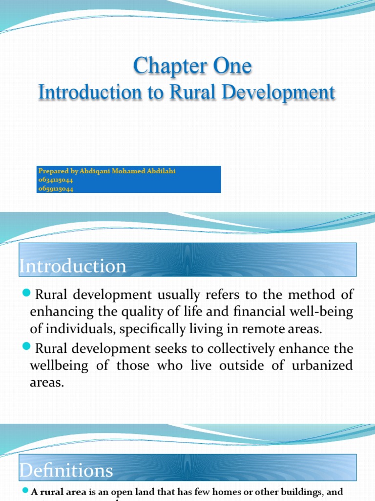 Chapter 1 Introduction To Rural Development | PDF | Rural Area ...