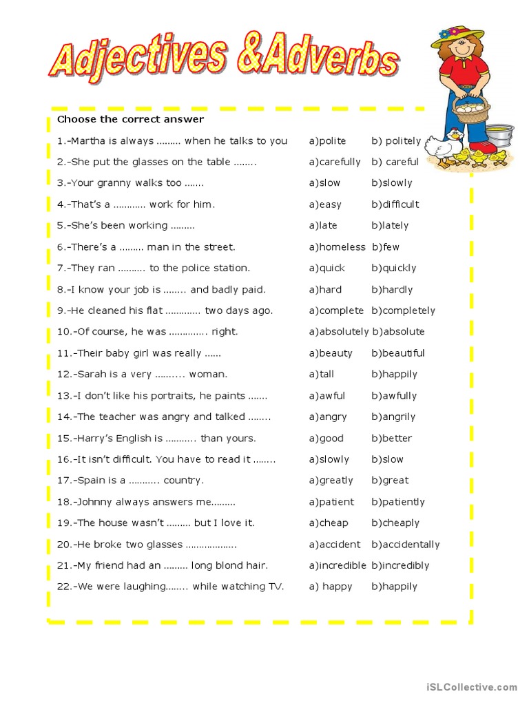 Adjectives And Adverbs Pdf
