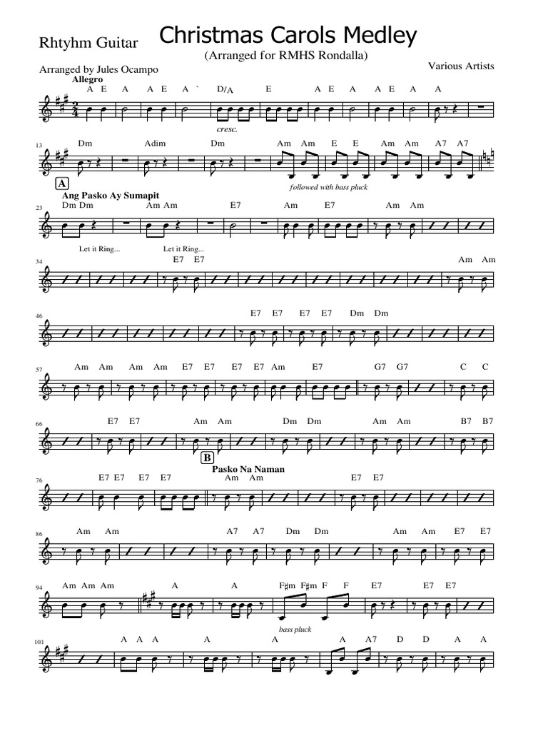 Rhtyhm Guitar Chords With Rhythm Notation | PDF | Musical Instruments ...