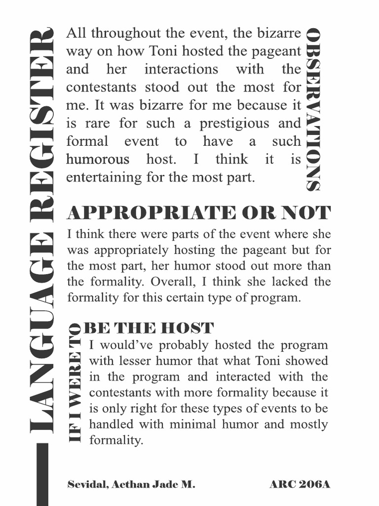 How To Be A Host (Language Register) | PDF