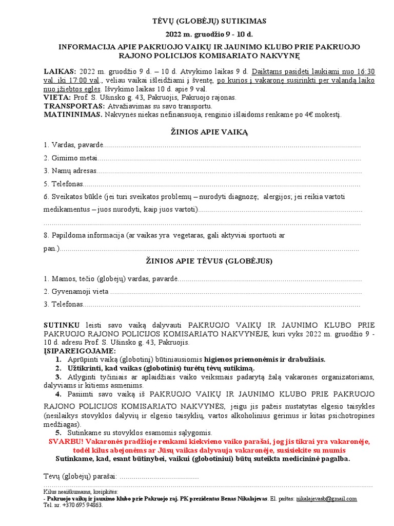 NEPILNAMEČIAMS Sutikimas | PDF