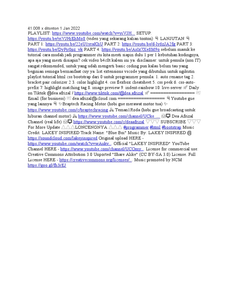 Tutorial Coding Dea Afrizal | PDF