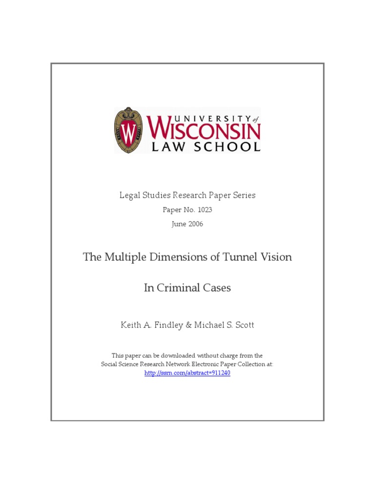 The Multiple Dimensions of Tunnel Vision - Findley e Scott | PDF | Law ...