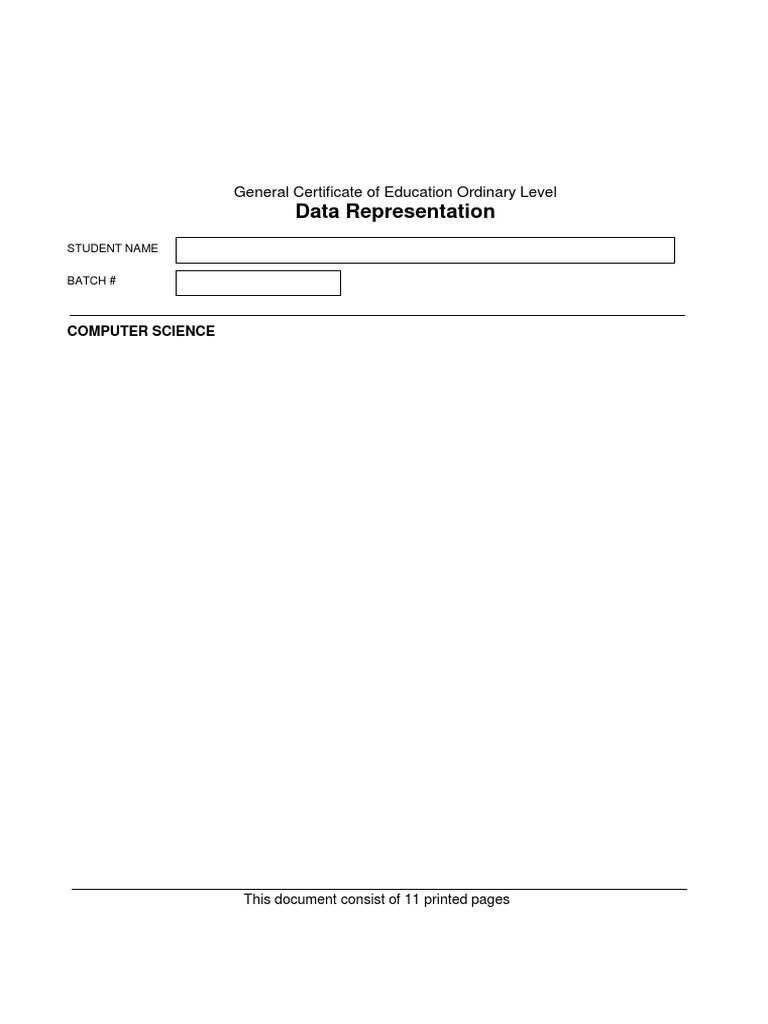 Data Representation | PDF | Bit | Computing Data Representation | PDF | Bit | Computing
