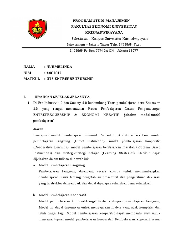 Uts Entre Eko 2023 Jan | PDF