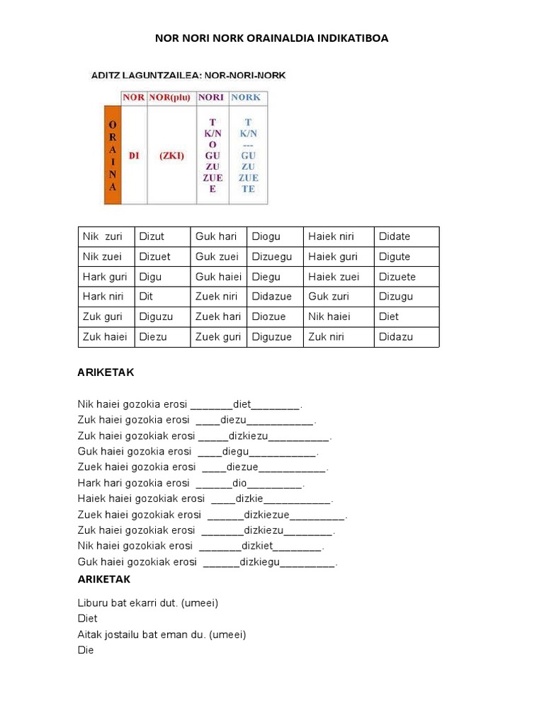 Nor Nori Nork Indikatiboa | PDF