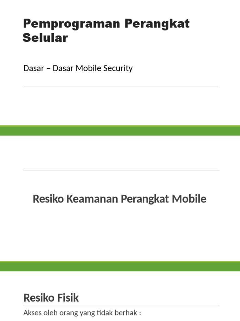 Pertemuan 11 Dasar - Dasar Mobile Security | PDF