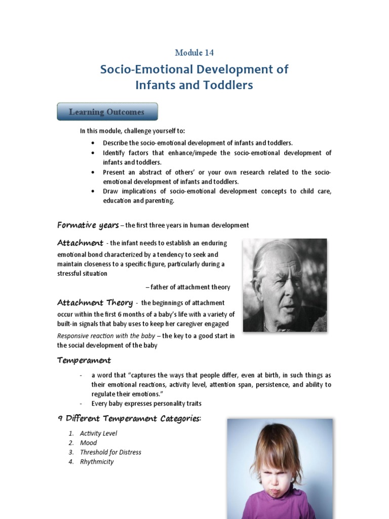 Socio Emotional Development of | PDF | Attachment Theory | Temperament