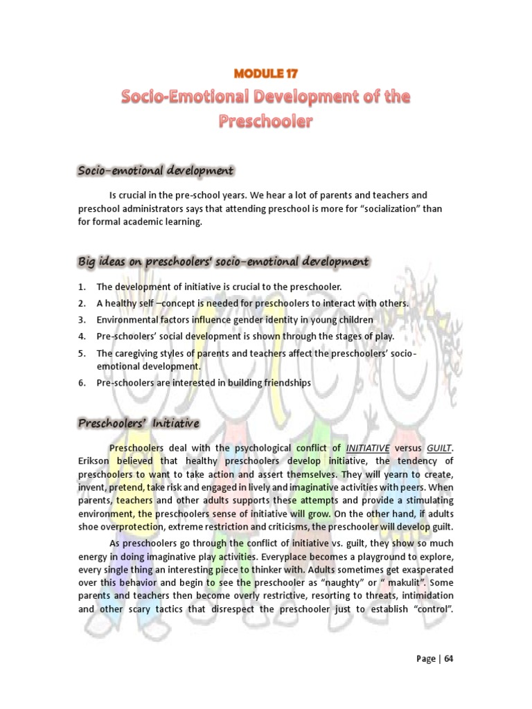 Socio-Emotional Development in Preschoolers | PDF | Gender | Gender Studies