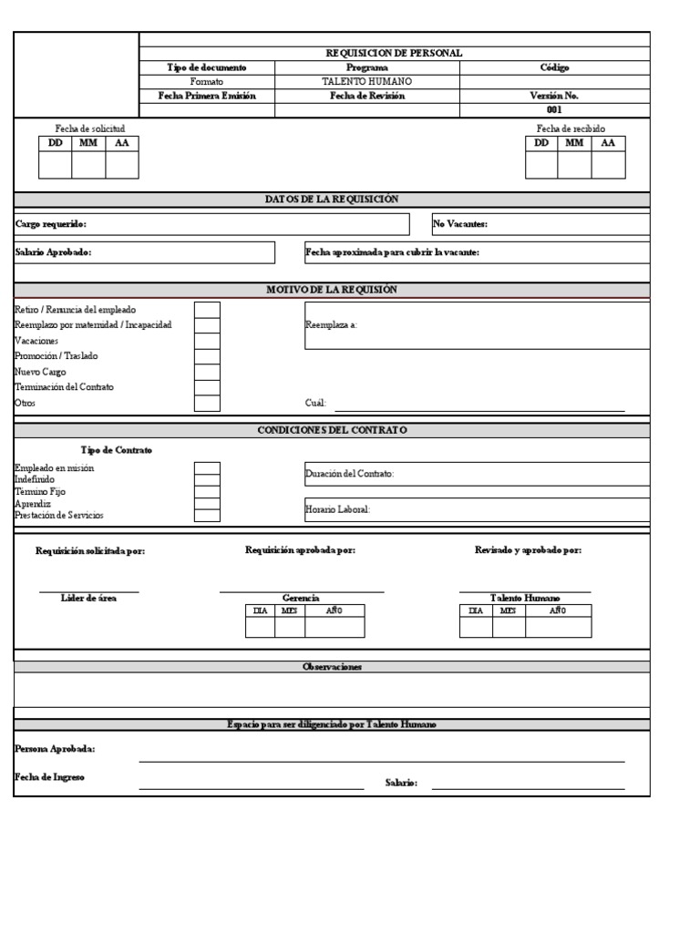 Requisición de Personal | PDF