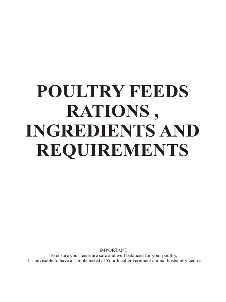 Poultry Feeds Booklet - Ebook Copy1 | PDF | Animal Feed | Food And Drink