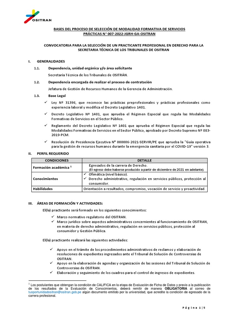 Prácticas #007-2022-Jgrh-Ga-Ositran | PDF | Gestión de recursos humanos ...