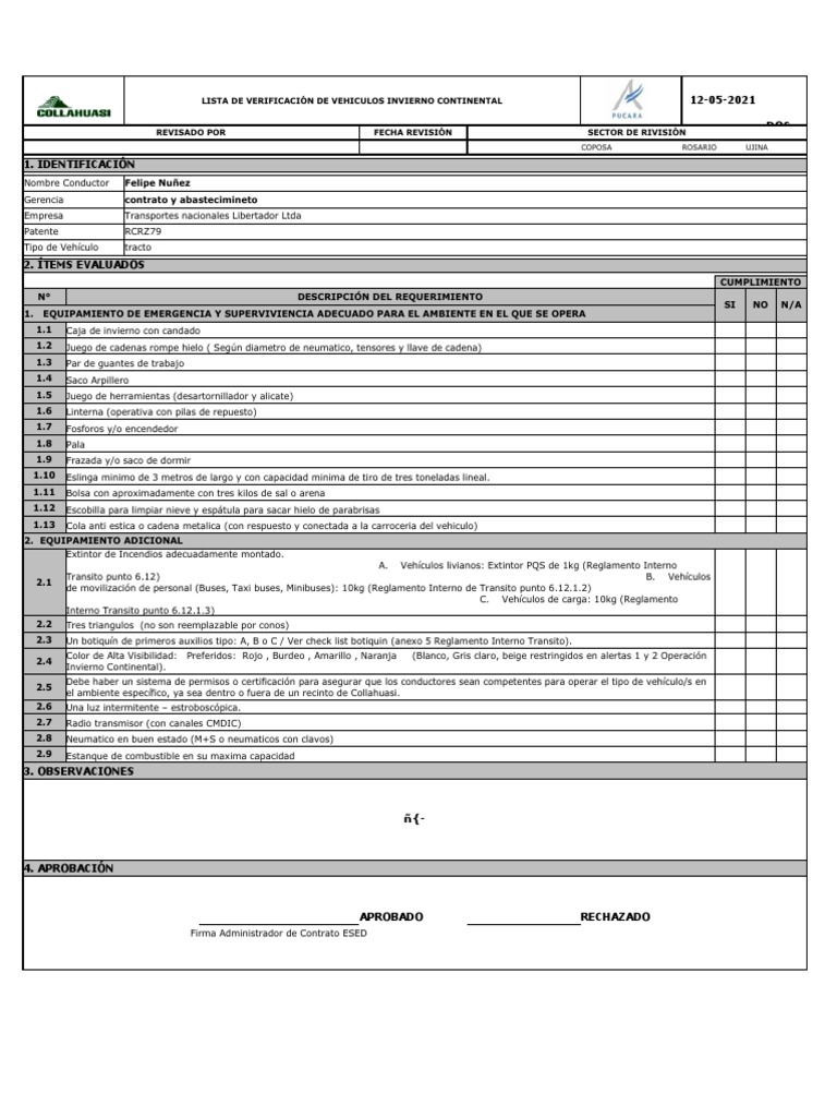 Doc-Bre-008 Lista de Verificacion de Vehiculos Invierno Continental 2021 | PDF | Neumático ...