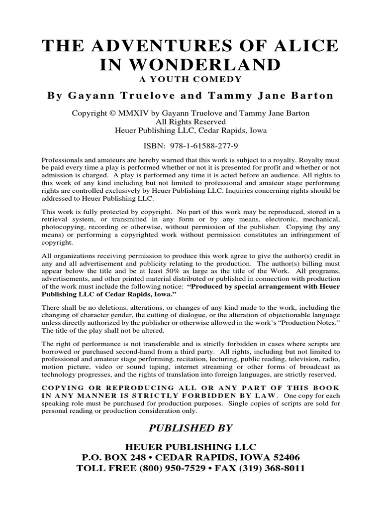 Adventuresof Alicein Wonderland 102314 | PDF | Alice (Alice's ...