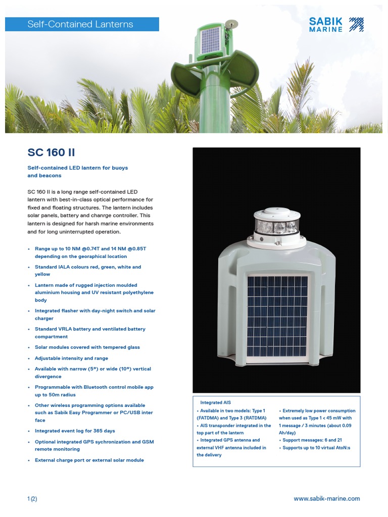 SABIK MARINE Datasheet SC 160 II | PDF | Battery Charger | Solar Panel