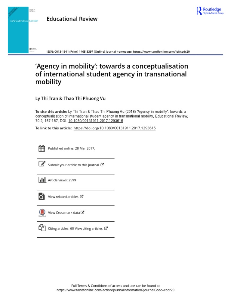 Agency in Mobility | PDF | International Student | Vocational Education