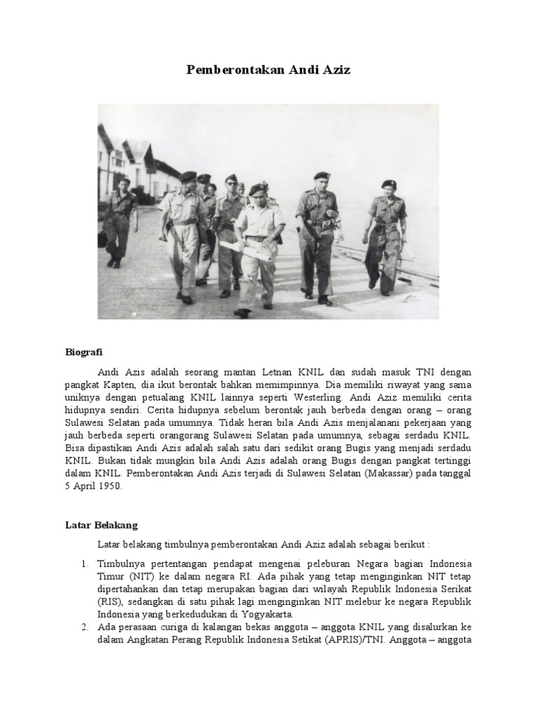 Pemberontakan Andi Aziz di Makassar 1950 | PDF