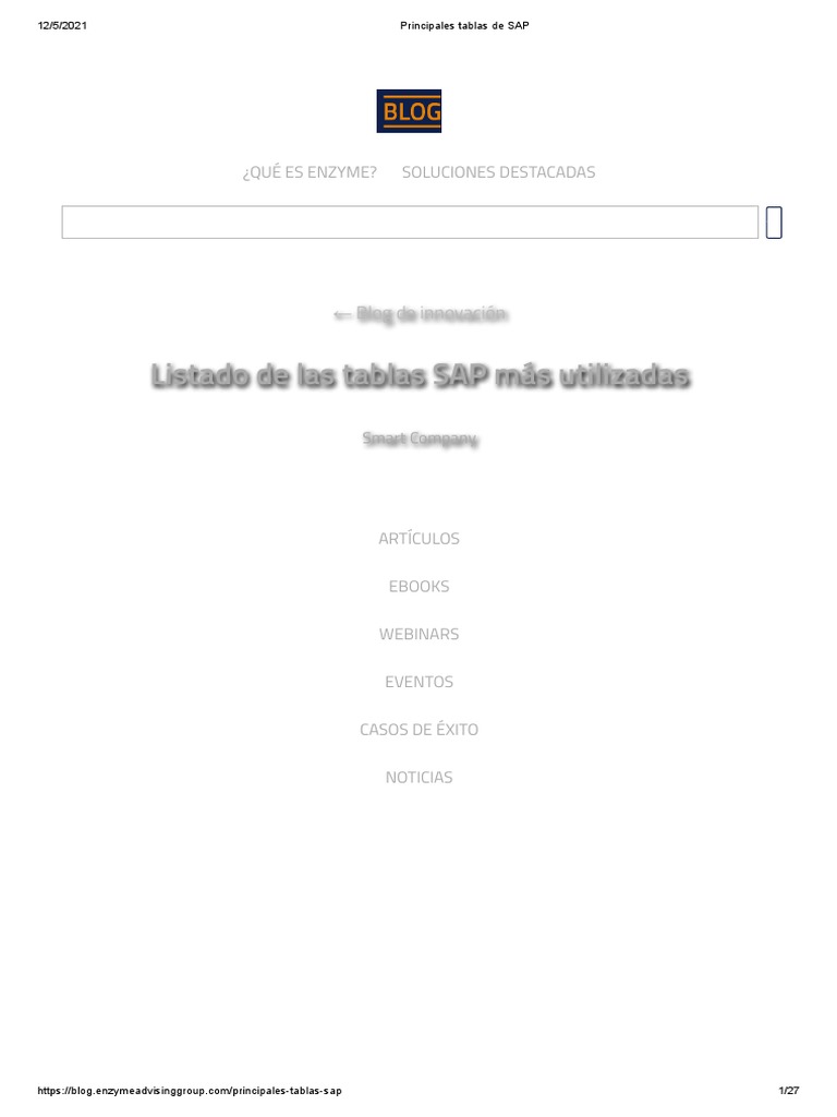 Principales Tablas de SAP | PDF