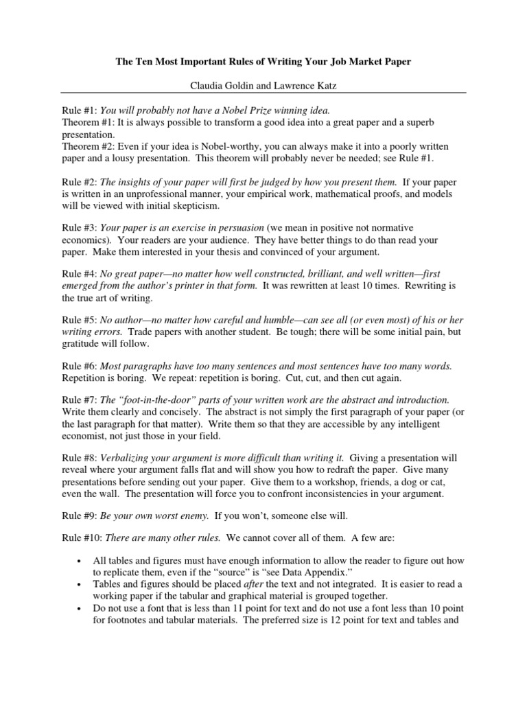 Ten Rules Writing | PDF | Theorem | Economics