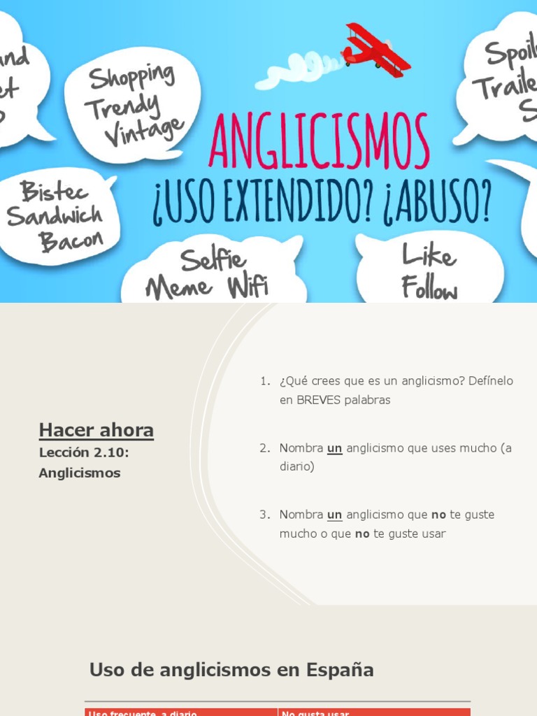 Anglicismos | PDF | Entretenimiento | Medios de comunicación en masa