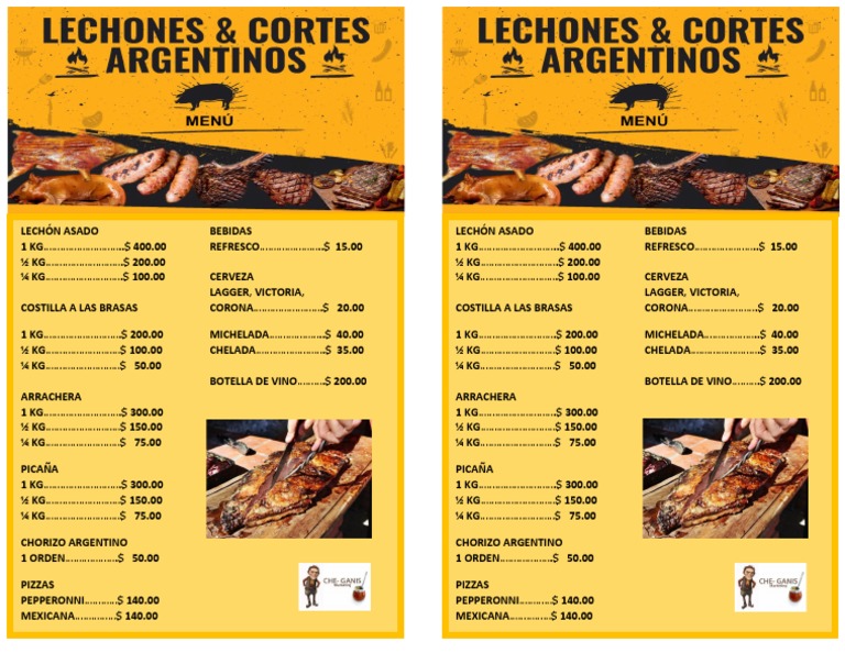 Menú Asadero Argentino | PDF