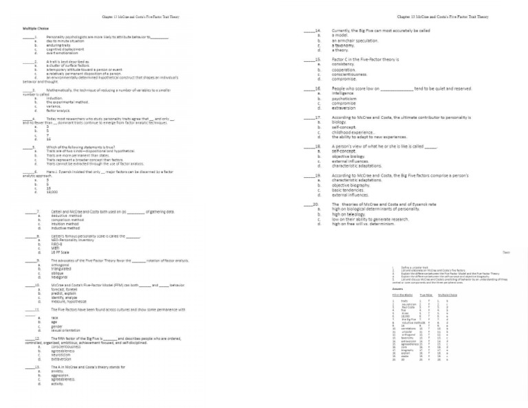Chapter 13 - McCrae and Costa's | PDF