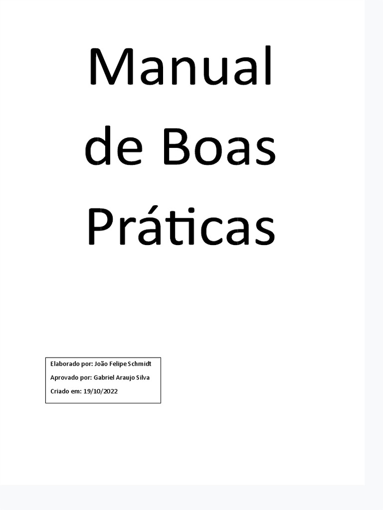 Manual de Boas Praticas | PDF