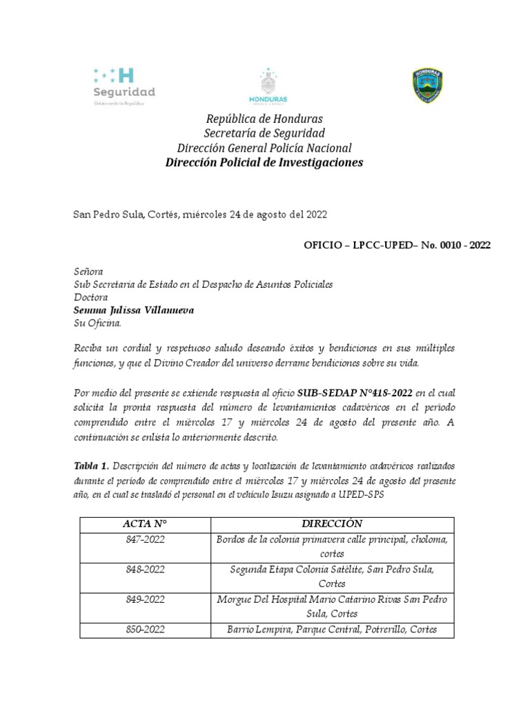 Oficio para Ministra | PDF | Gobierno