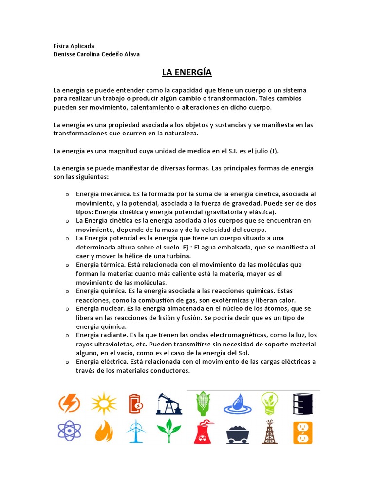 Energía | PDF | Energía potencial | Química