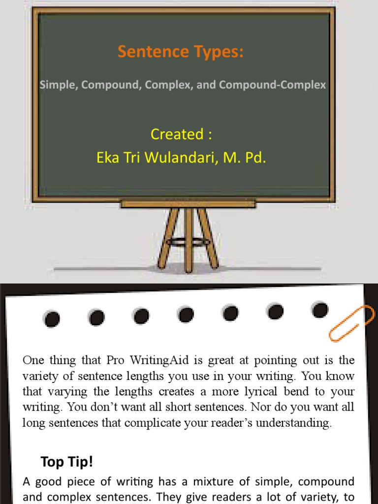 Sentence Types. (COMPOUND, COMPLEX, AND COMPOUND COMPLEX) | PDF ...