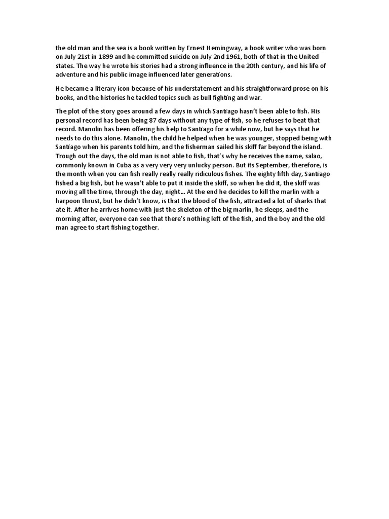 The Old Man and The Sea Iby Ernest Hemingway | PDF