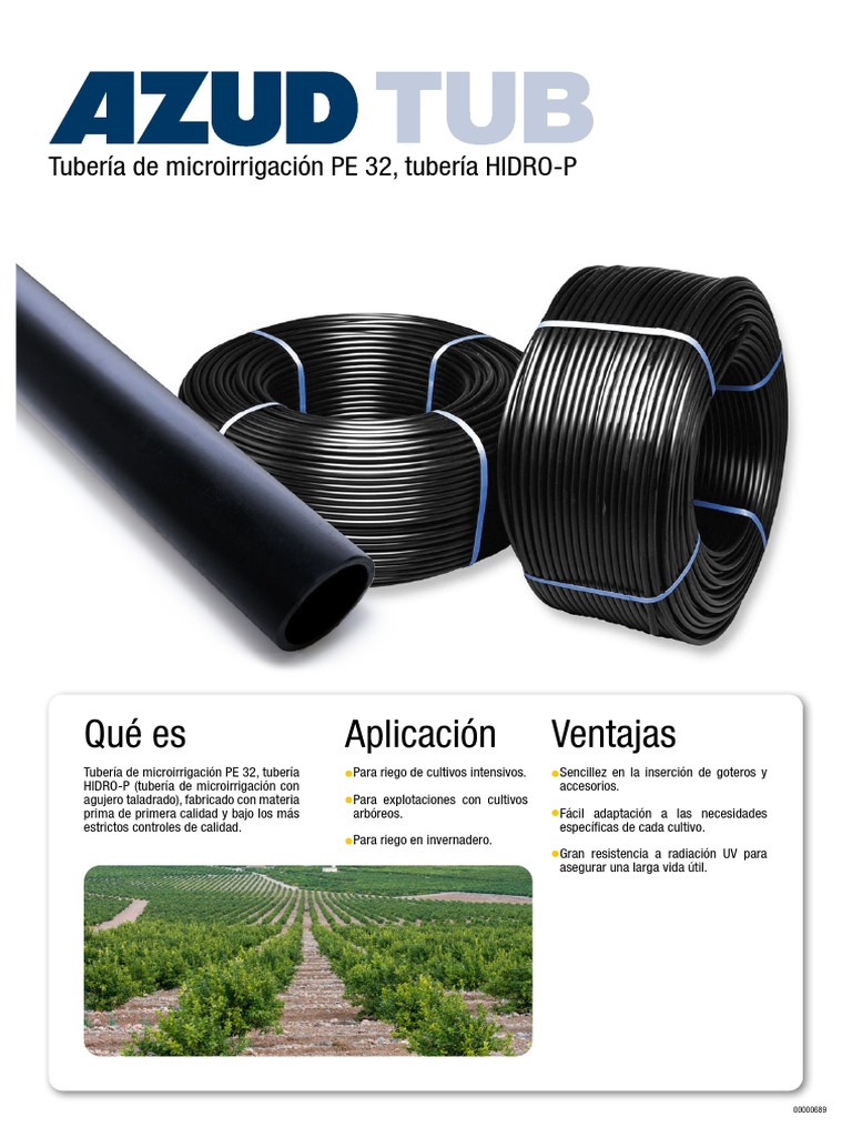 Tubería Microirrigación PE 32 HIDRO-P | PDF