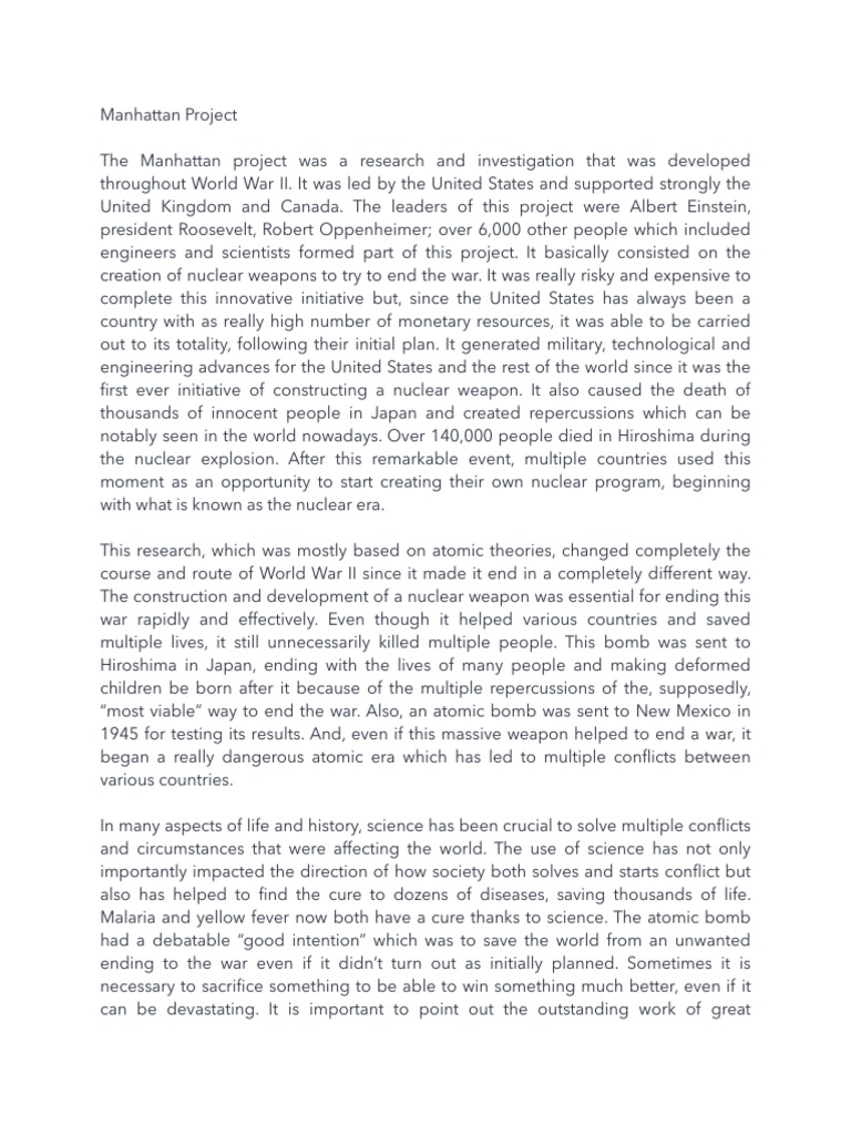 The Manhattan Project: Nuclear Legacy | PDF | Nuclear Weapons ...