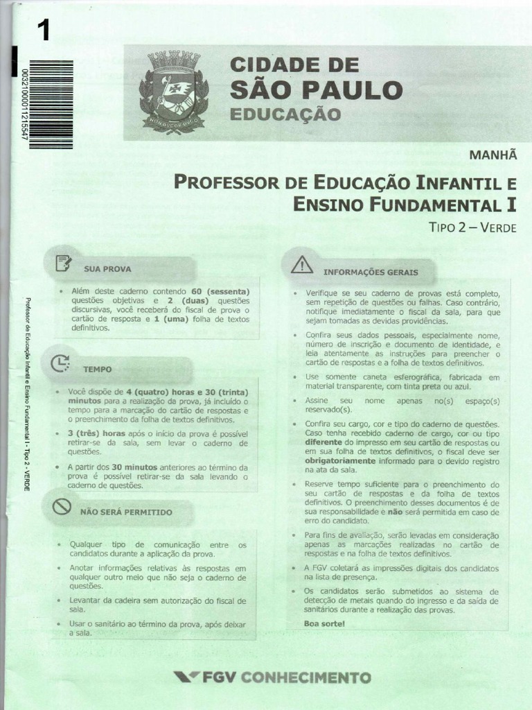 Prova Concurso PEIF - 2023 | PDF