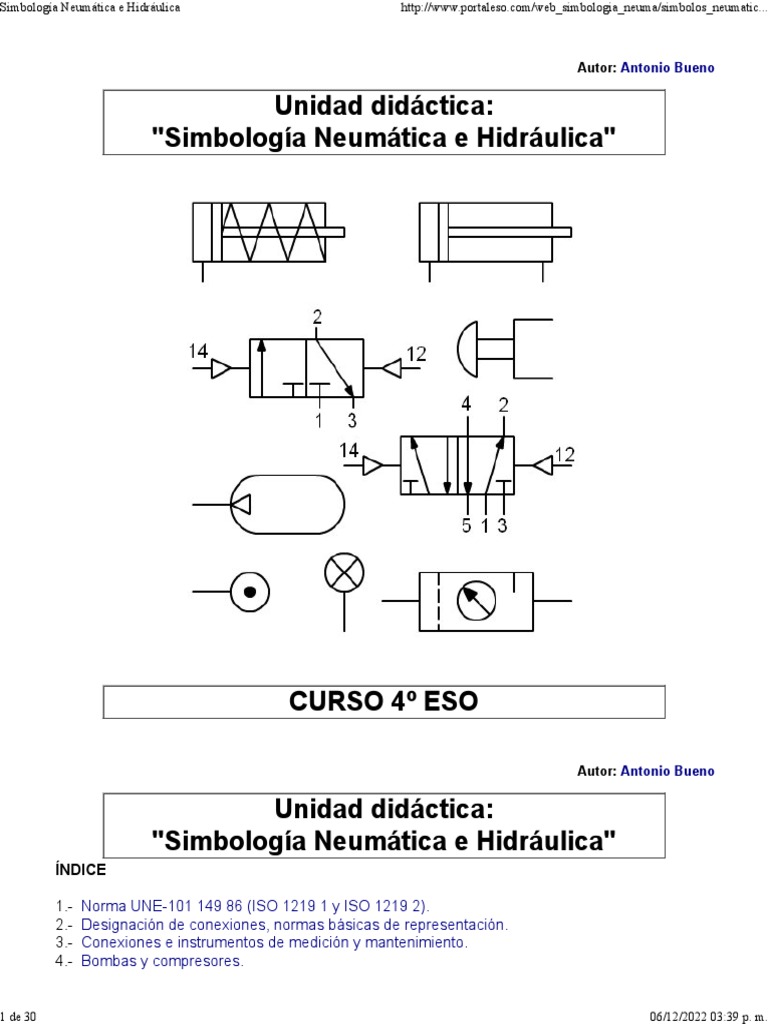 Simbología Neumática e Hidráulica | PDF | Neumática | Bomba