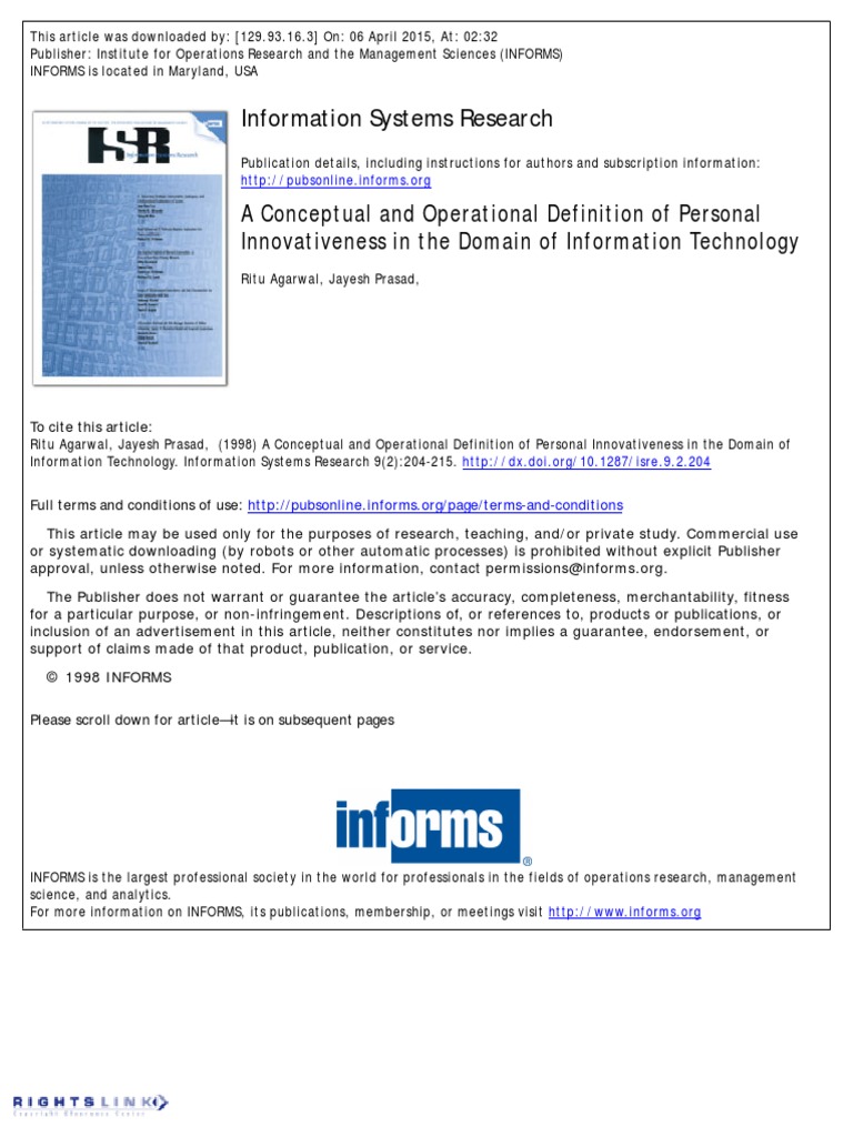 A Conceptual and Operational Definition of Personal | PDF | Attitude ...