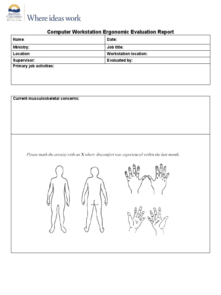 Computer Workstation Ergonomic Evaluation Report | PDF | Chair | Human ...