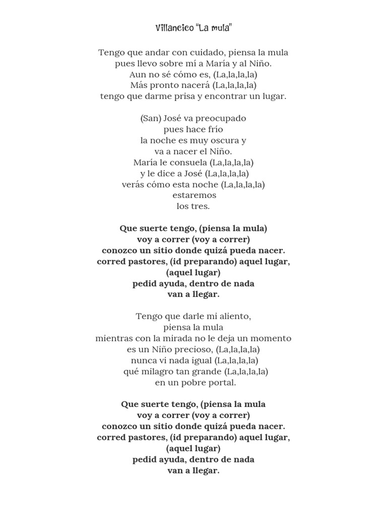 Letra - La Mula | PDF