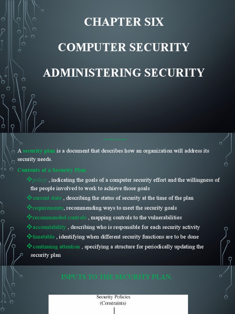 Chapter 6 Administering Security | Download Free PDF | Computer Security | Security