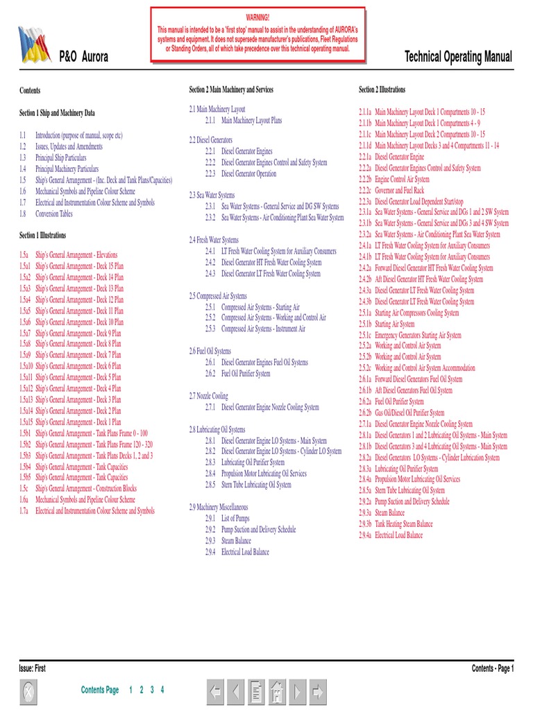 Aurora Technical Operating Manual | PDF | Marine Propulsion | Boiler