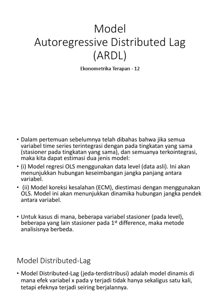 Materi 12 - ARDL - cointARDL | PDF
